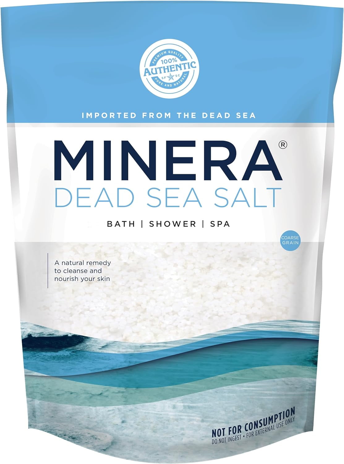 Dead Sea Salt, 100% Pure & Natural, 19 lbs Coarse Grain (0-1.7 -4mm ...