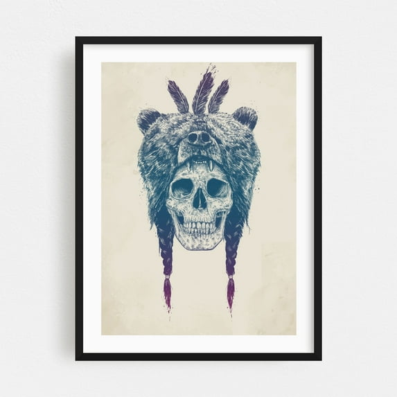 Dead Shaman - Illustration Skull Surrealism Gothic Fantasy Wildlife ...