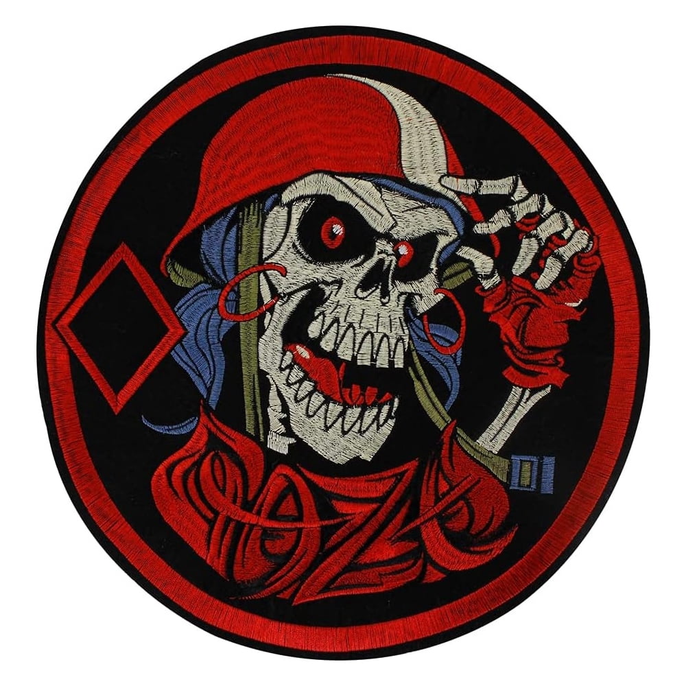 Dead Skull Patches Embroidery Applique Skull Patch Motorcycle Rider ...