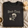 Dead Tired Embroidered Sweatshirt, Skull Coffee Shirt, Goth Grunge ...