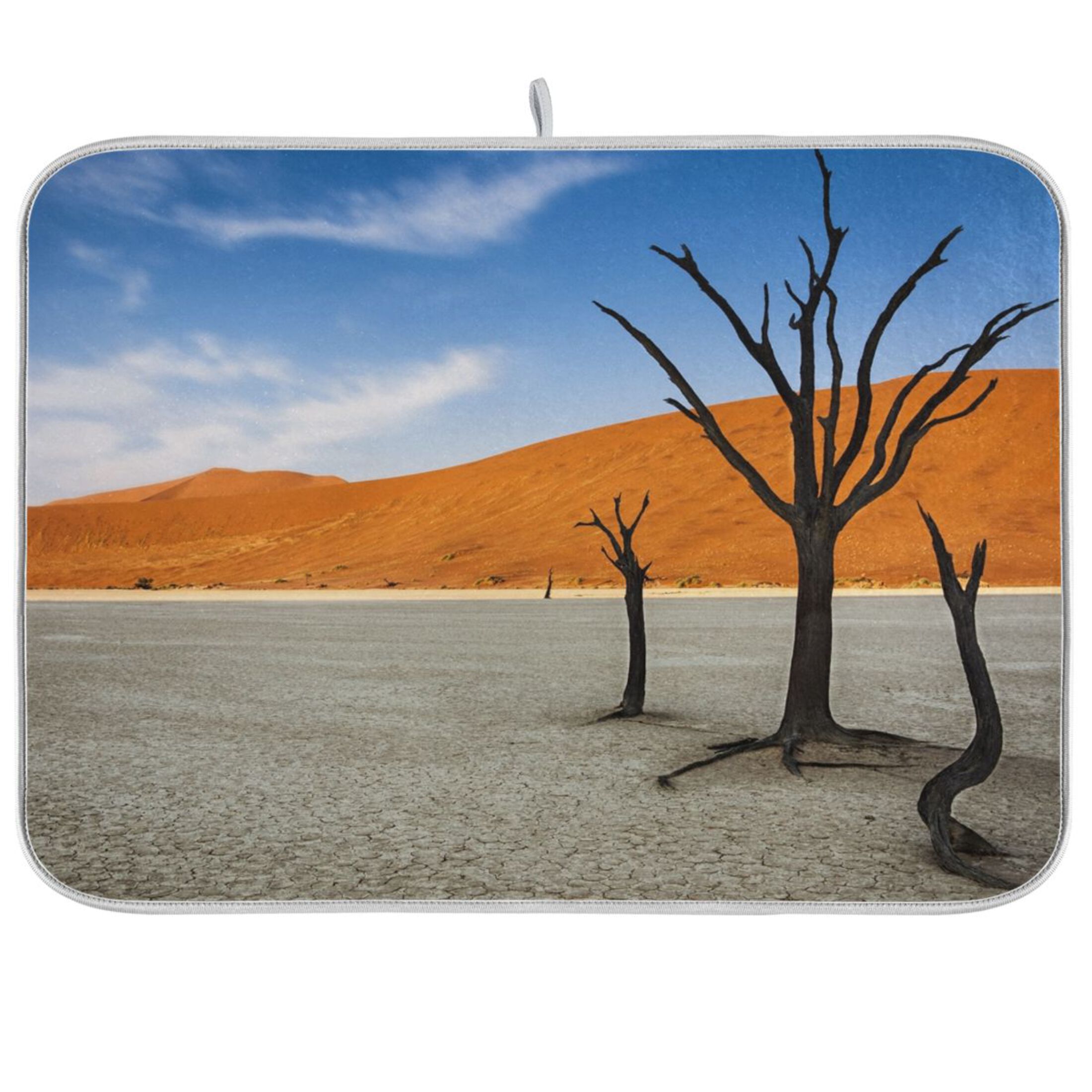 Dead Trees with An Orange Sand Dish Drying Mat Microfiber Kitchen Mats ...