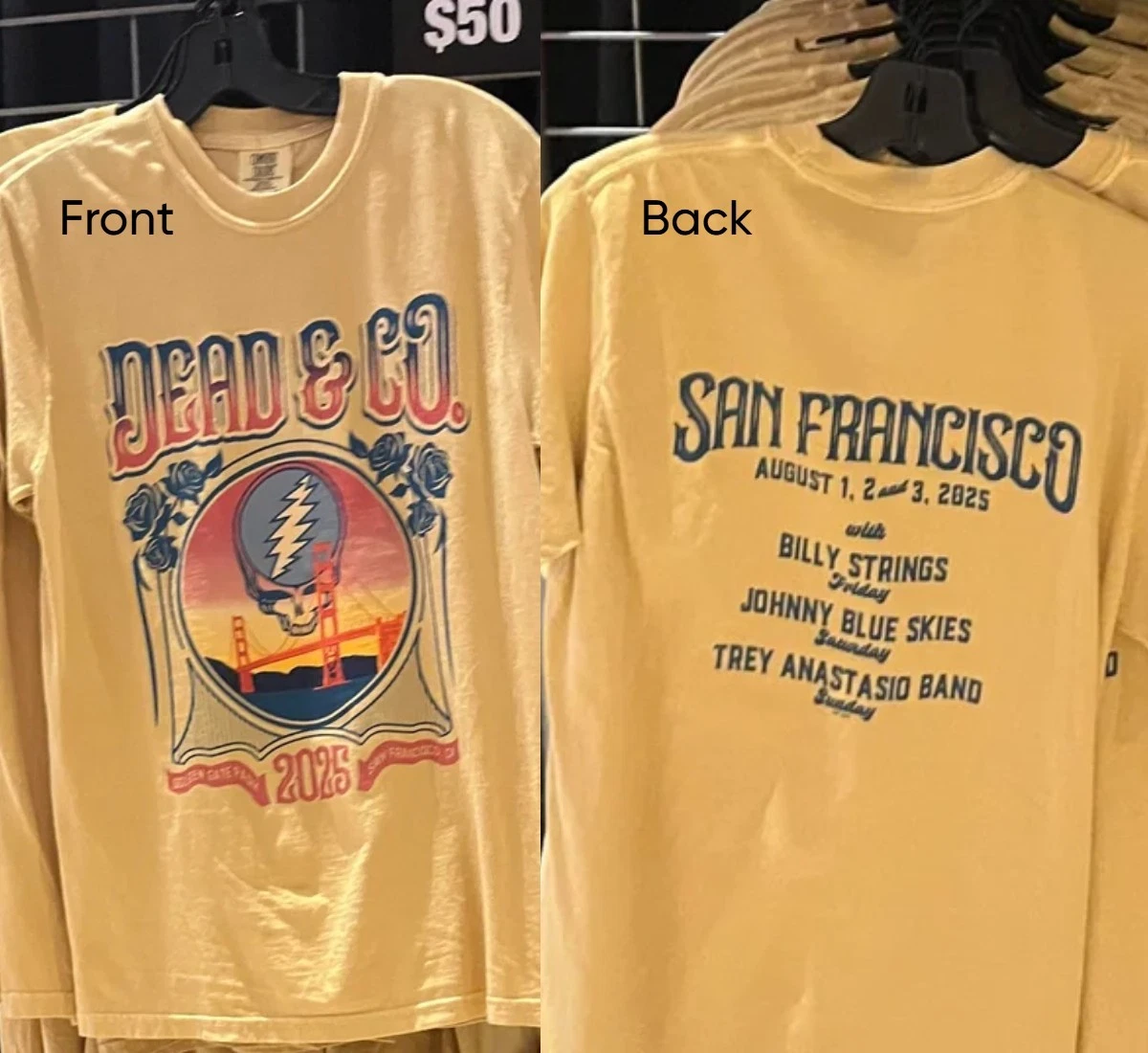 Dead and Company Bill Graham San Francisco Merch August 2025 T-shirt ...