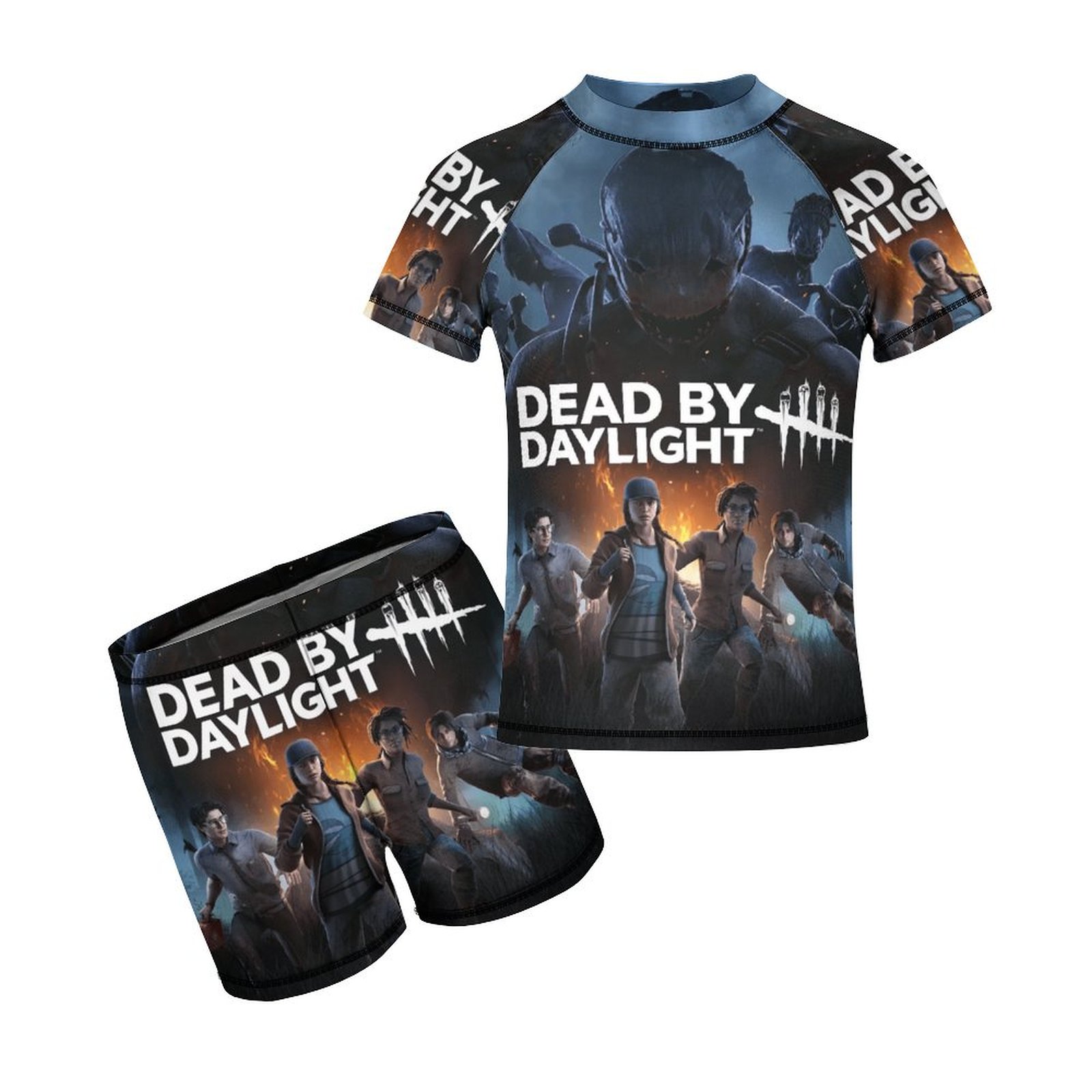 Dead by Daylight Boys 2-Piece Swimsuit Set, Short Sleeve Rash Guard ...