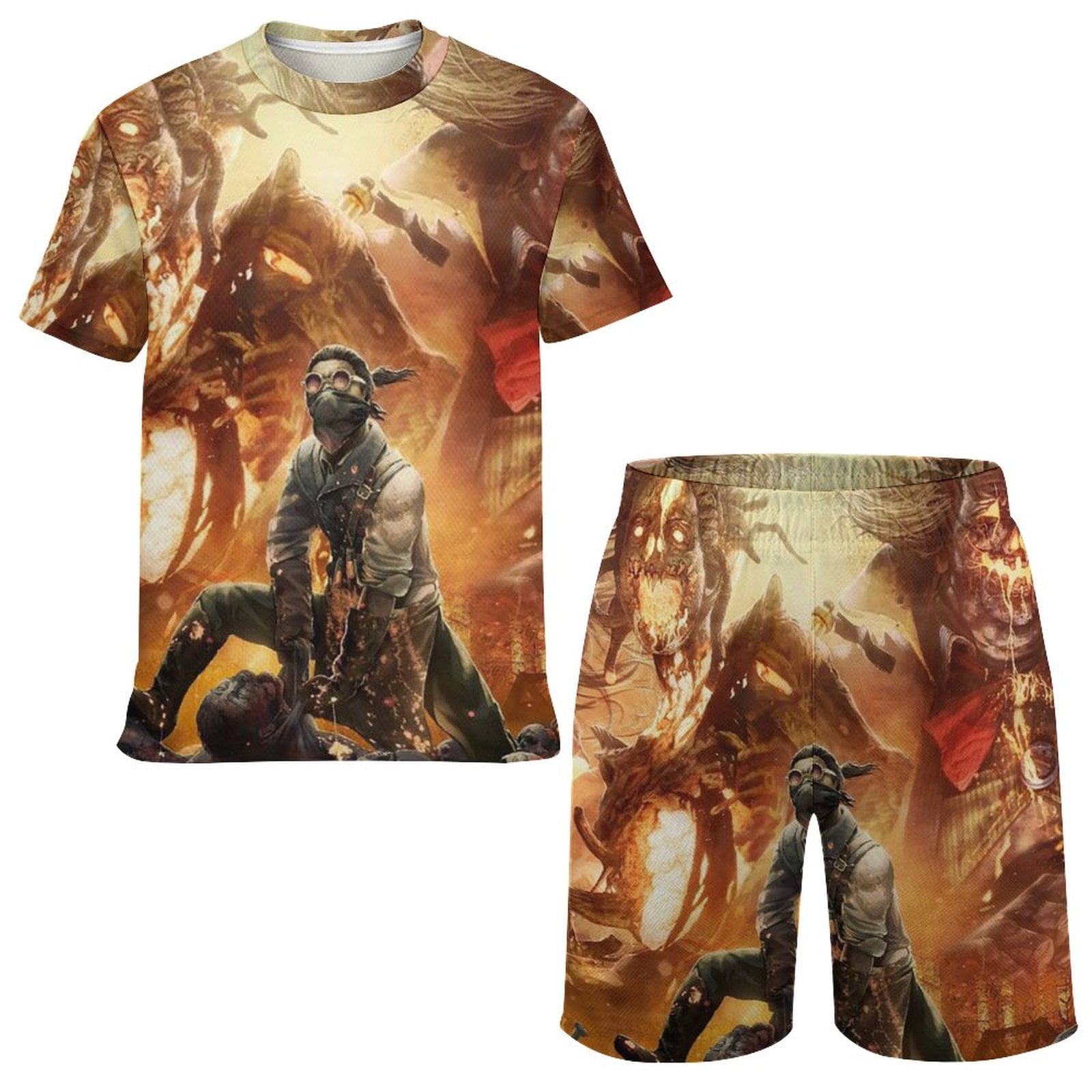 Dead by Daylight Boys Short Sleeve T-Shirt And Mesh Shorts Outfit Set ...