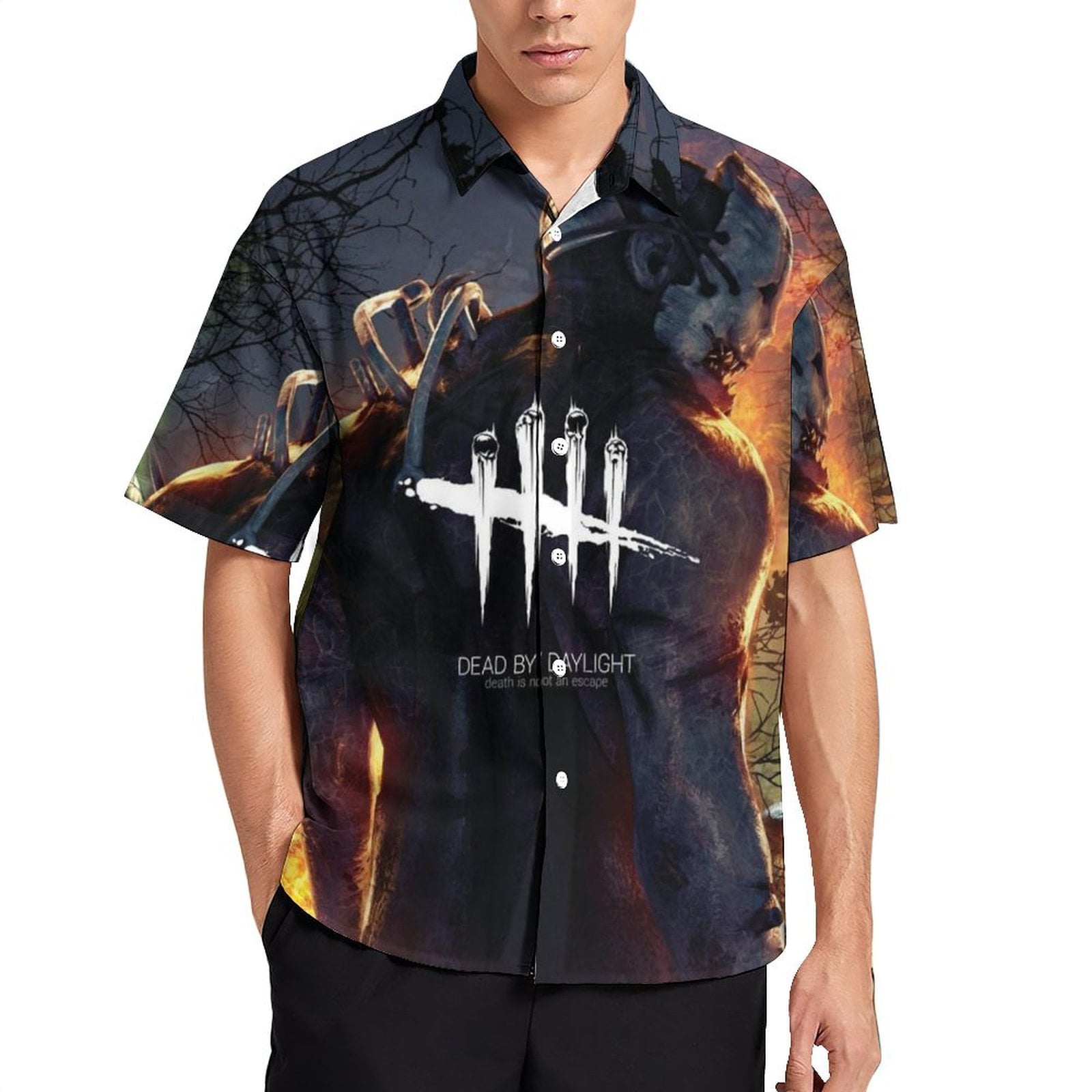 Dead by Daylight DBD Casual Short Sleeve Shirt Lapel Collar Shirt ...