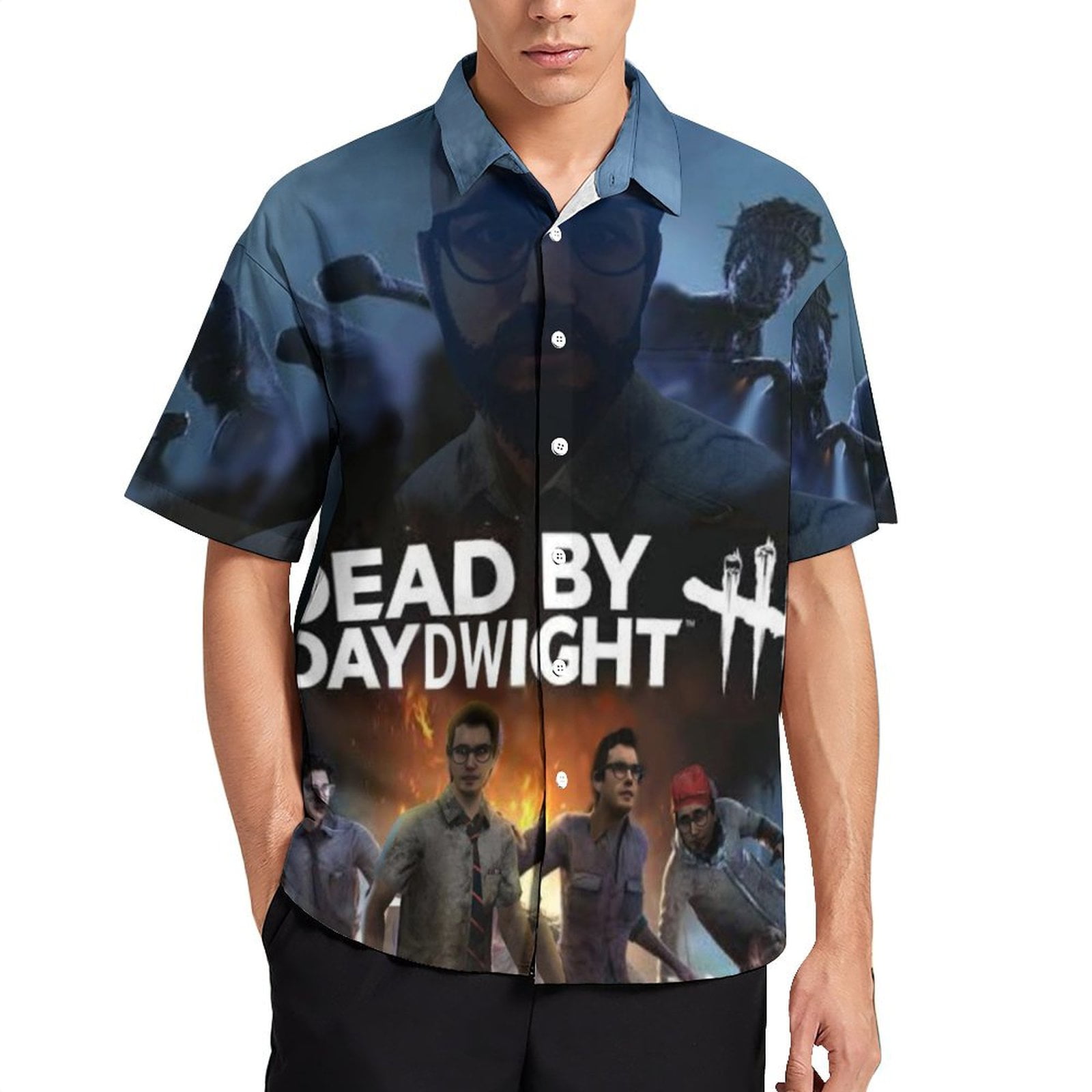 Dead by Daylight DBD Casual Short Sleeve Shirt Lapel Collar Shirt ...