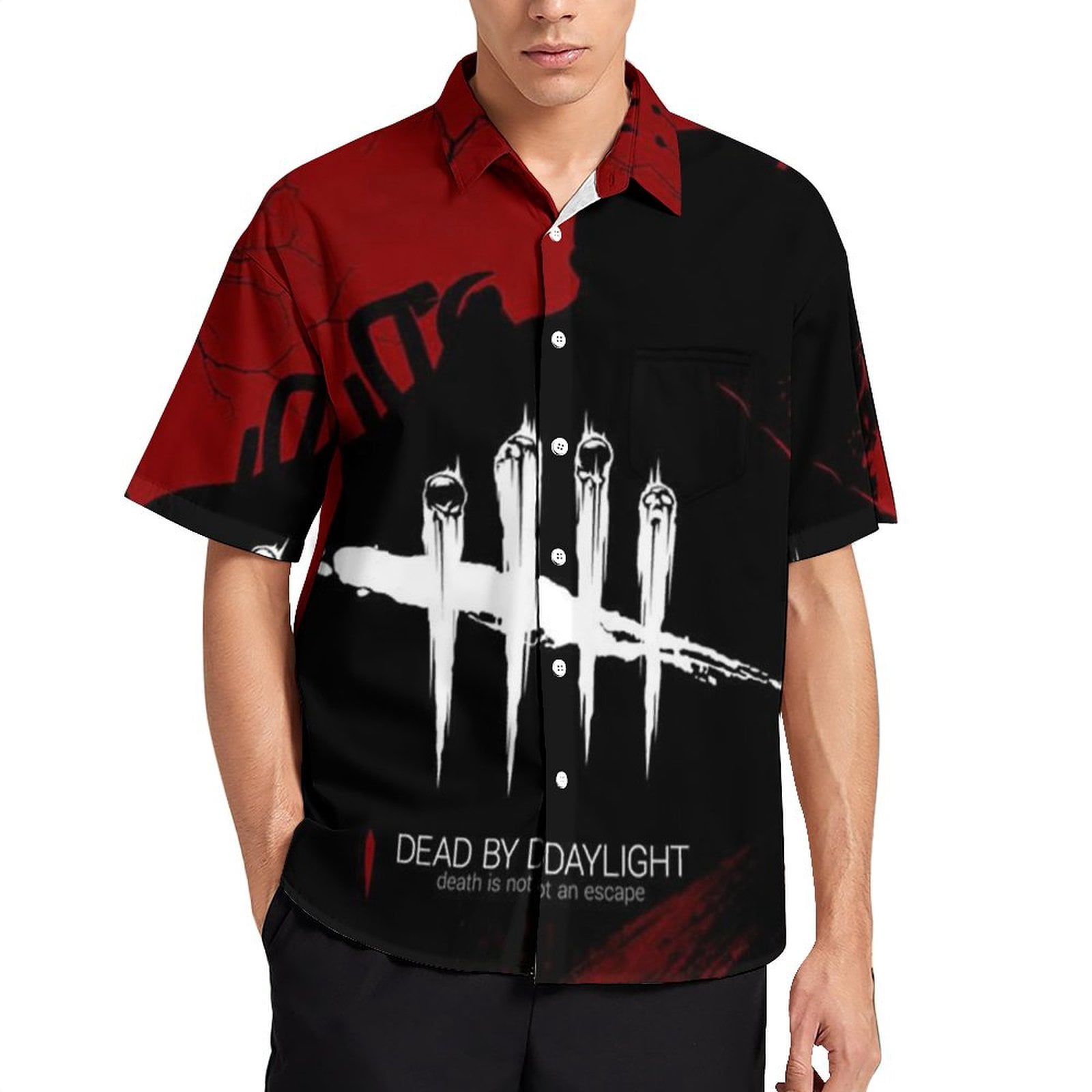 Dead by Daylight DBD Casual Short Sleeve Shirt Lapel Collar Shirt ...