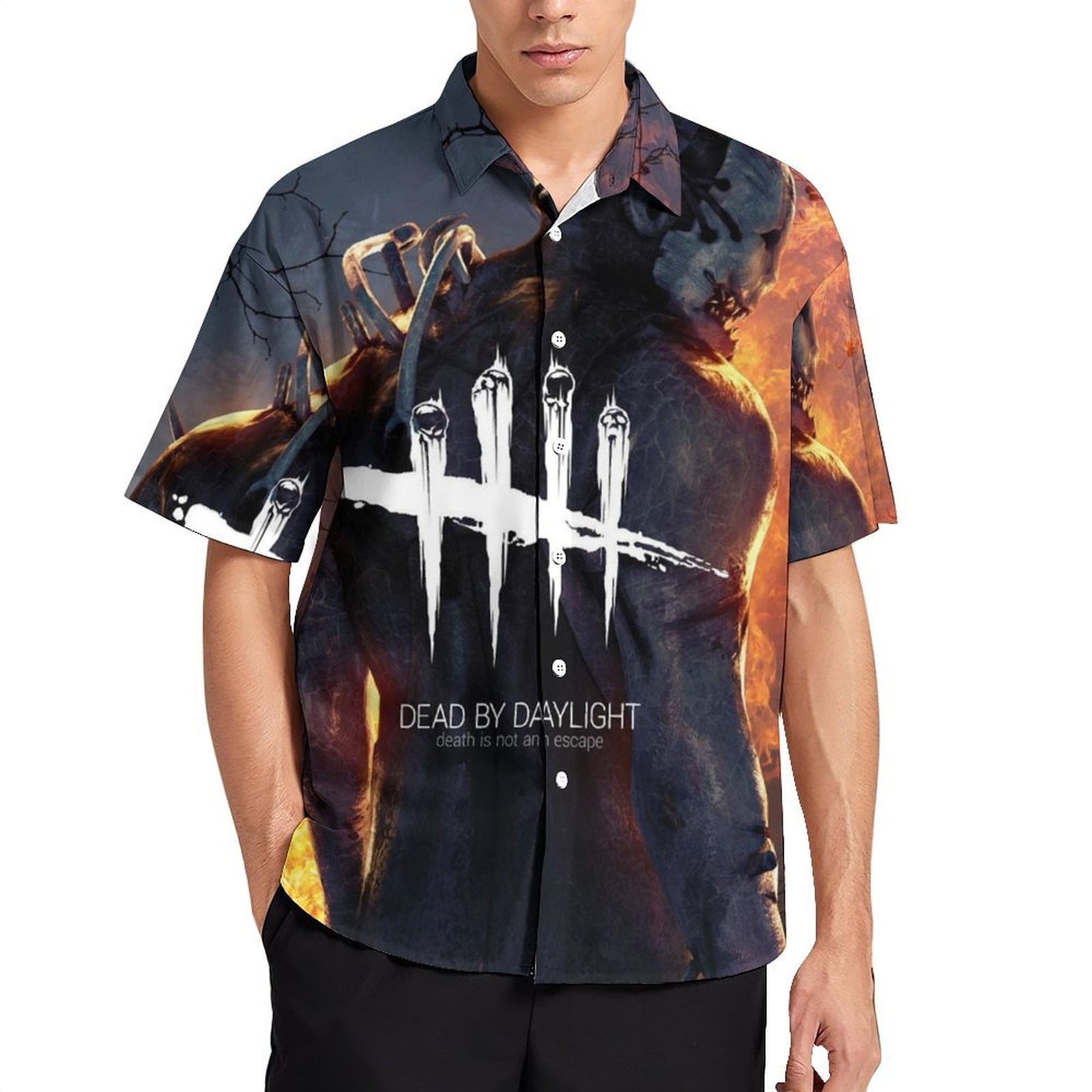 Dead by Daylight DBD Casual Short Sleeve Shirt Lapel Collar Shirt ...