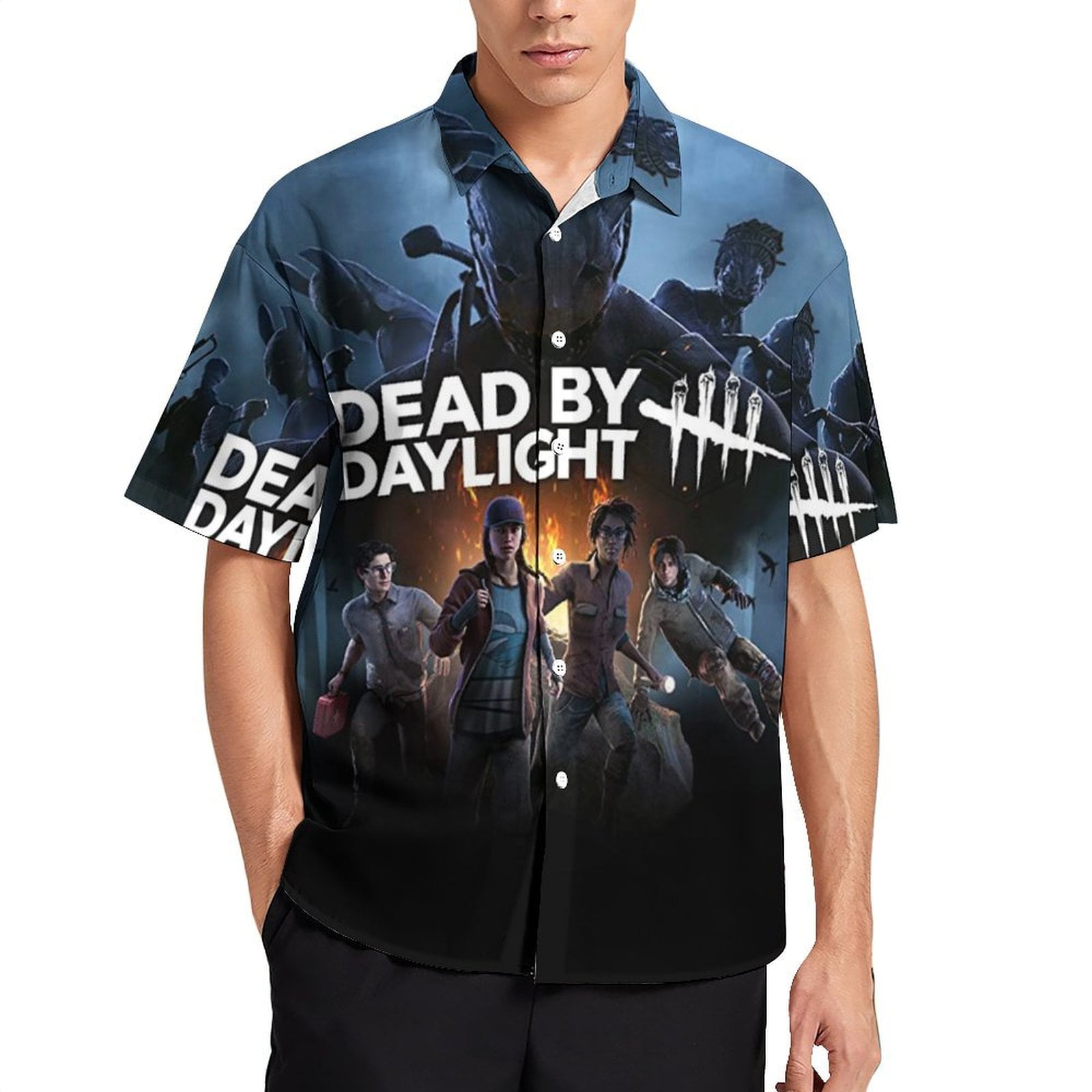 Dead by Daylight DBD Casual Short Sleeve Shirt Lapel Collar Shirt ...