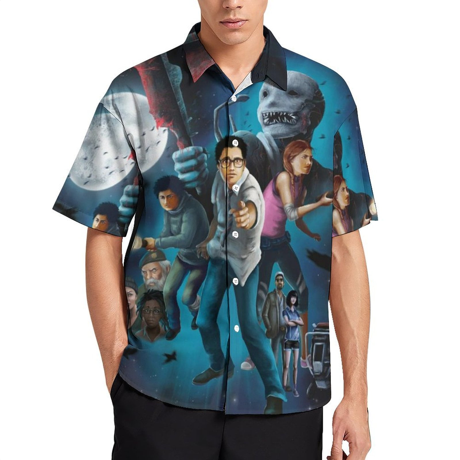Dead by Daylight DBD Casual Short Sleeve Shirt Lapel Collar Shirt ...