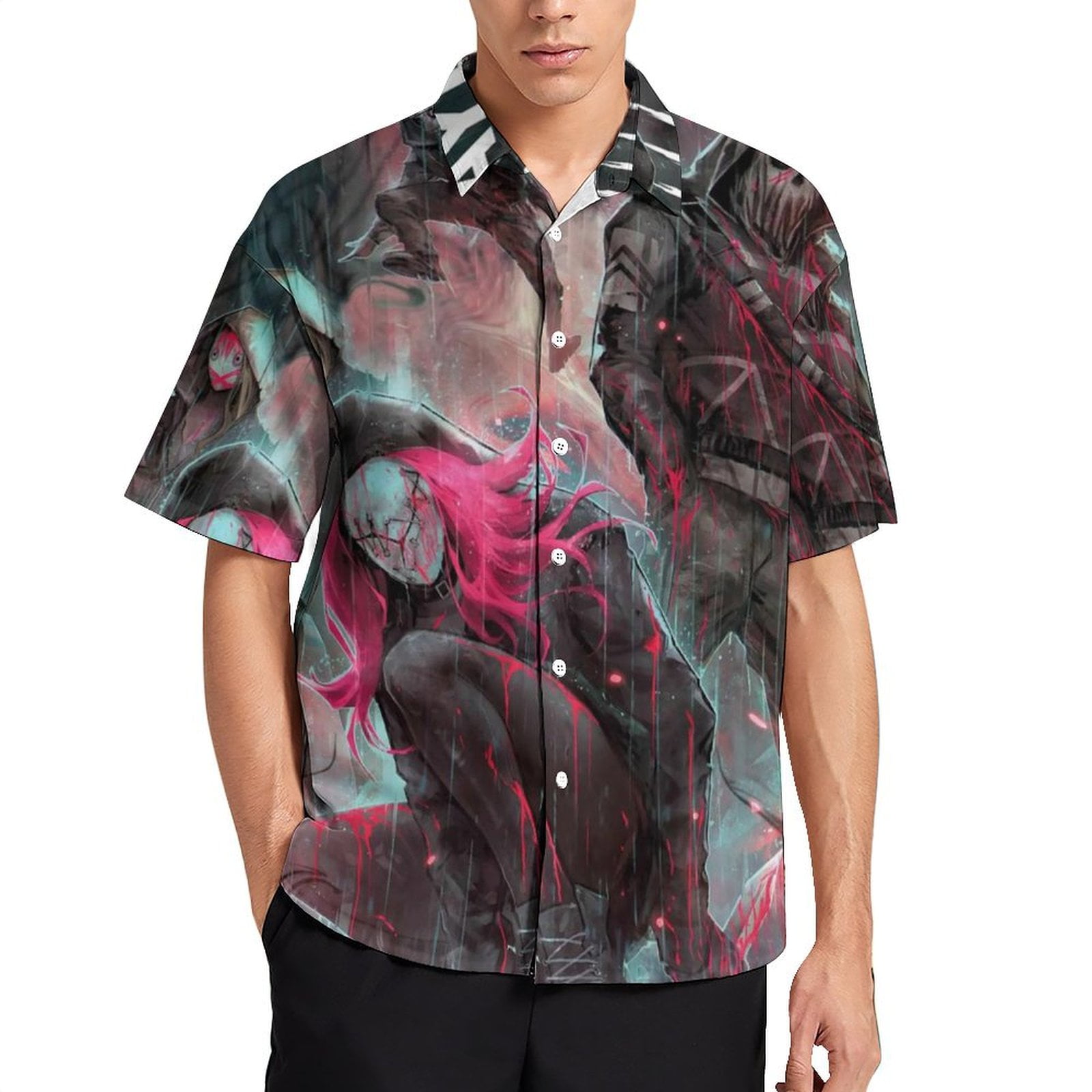 Dead by Daylight DBD Casual Short Sleeve Shirt Lapel Collar Shirt ...
