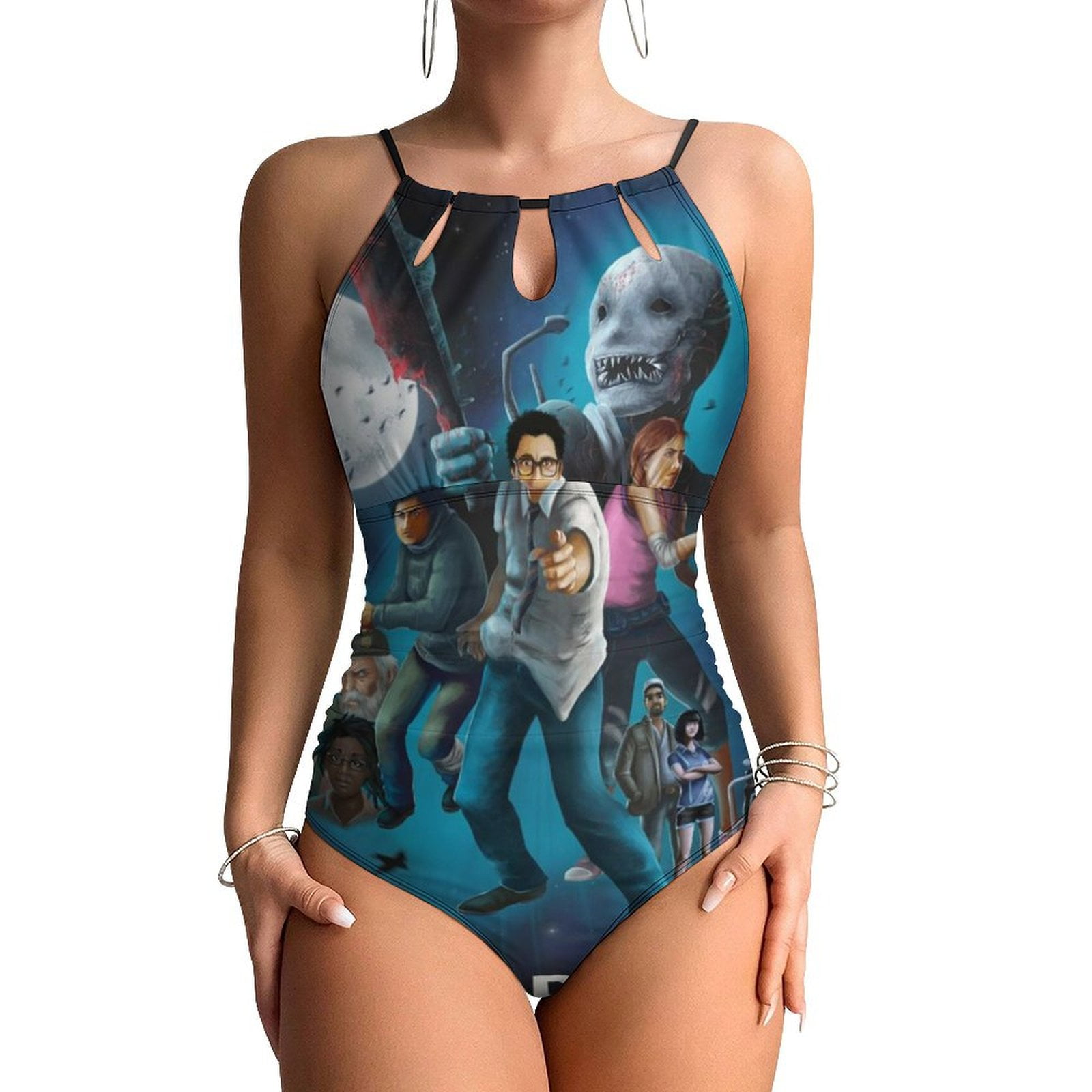 Dead by Daylight DBD Women's One-piece Swimsuit Bathing Suits High Neck Tummy Control Swimwear ...
