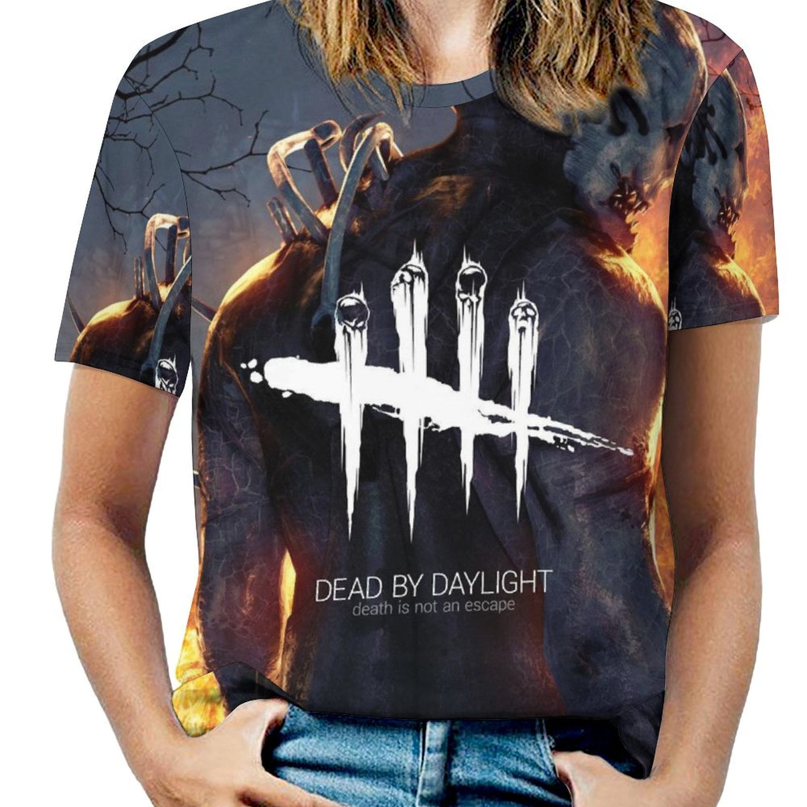 Dead by Daylight DBD Womens T-Shirt Round Neck Short Sleeve Tee Shirts ...