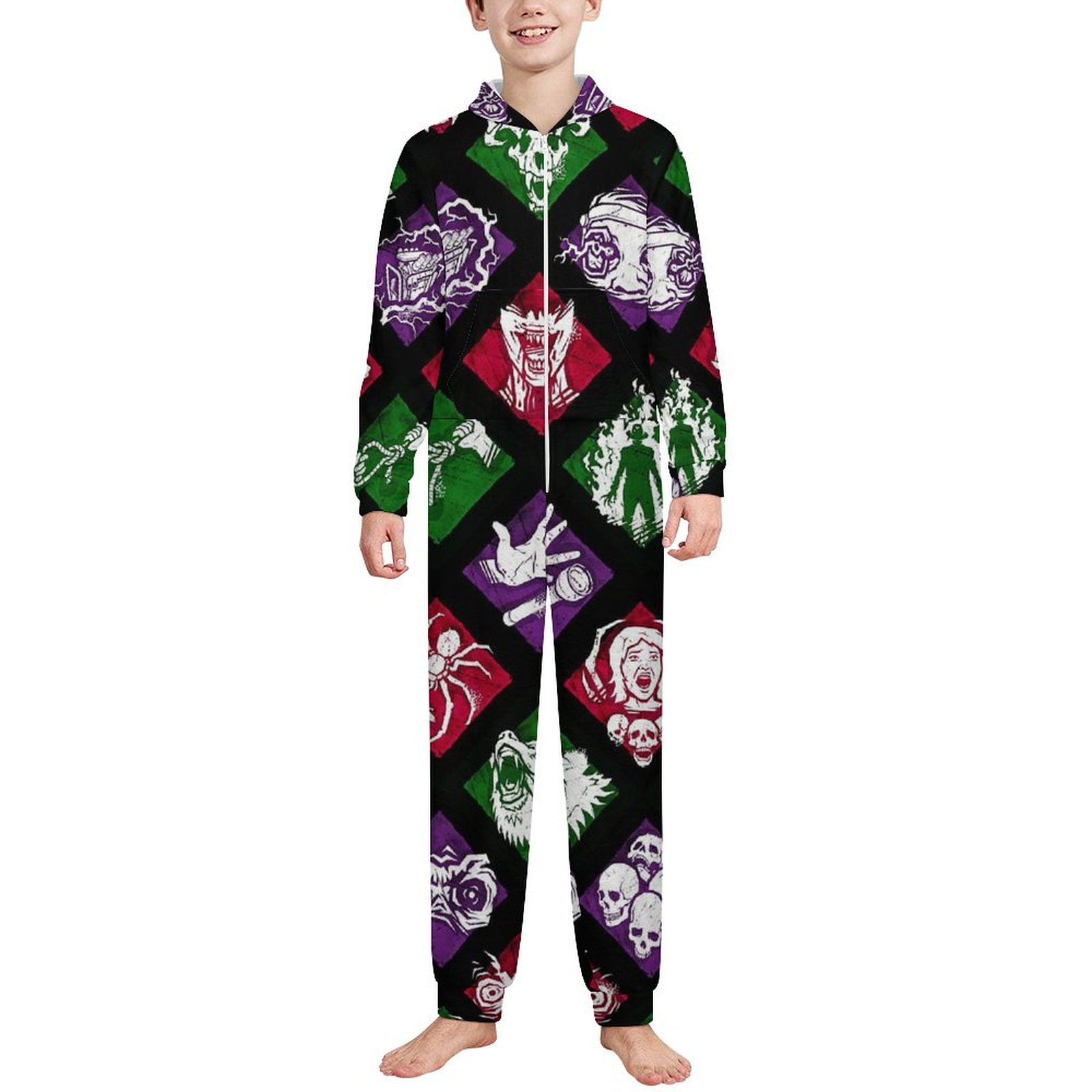 Dead by Daylight Kids Pajamas One Piece Hooded Union Suit Onesie PJs ...