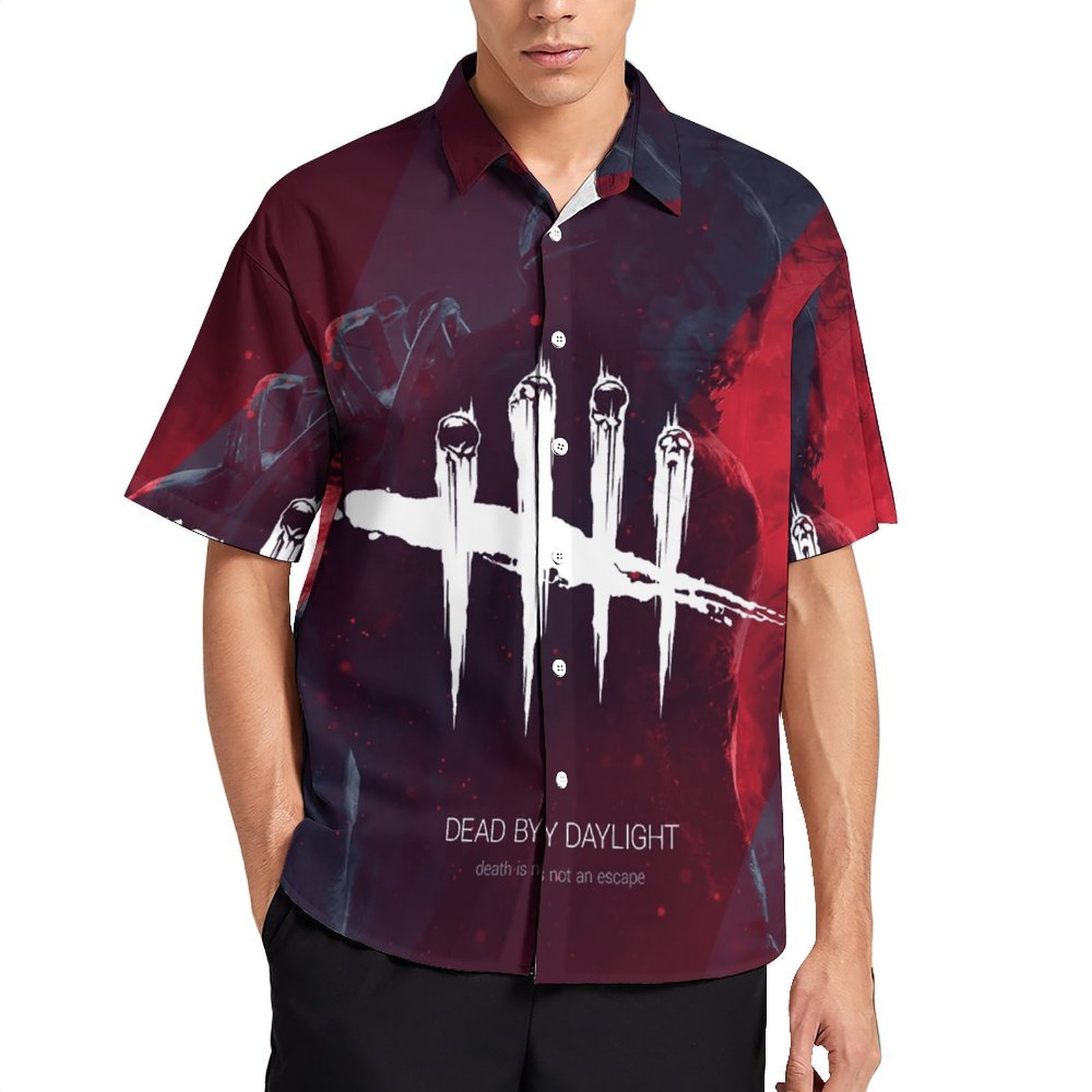 Dead by Daylight Mens Hawaiian Shirt Short Sleeve Button Down Shirts ...