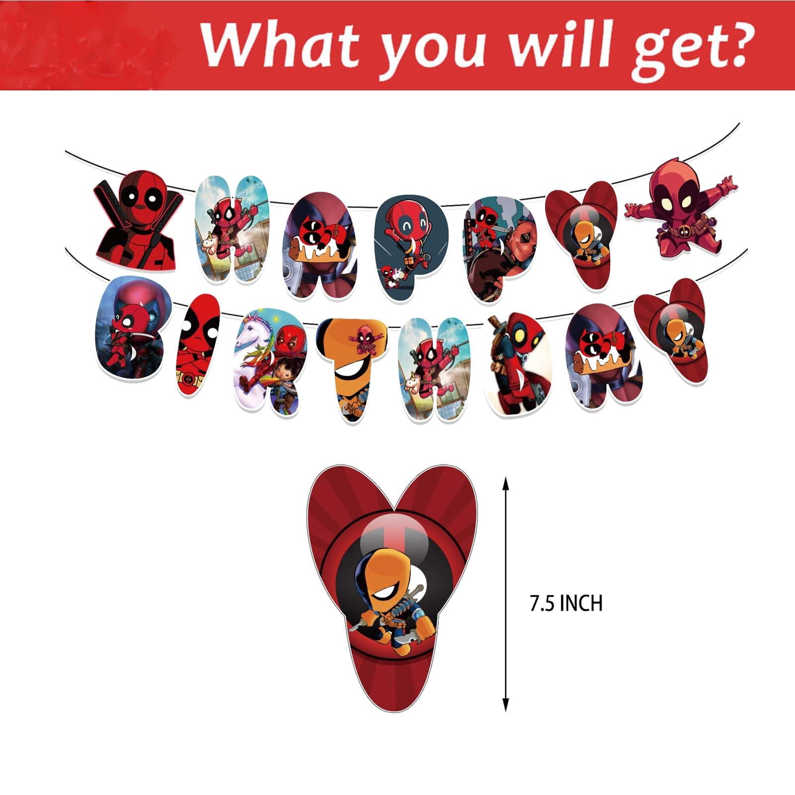 Dead pool Birthday AJH3 Party Supplies, Deadpool Theme Party Tableware ...