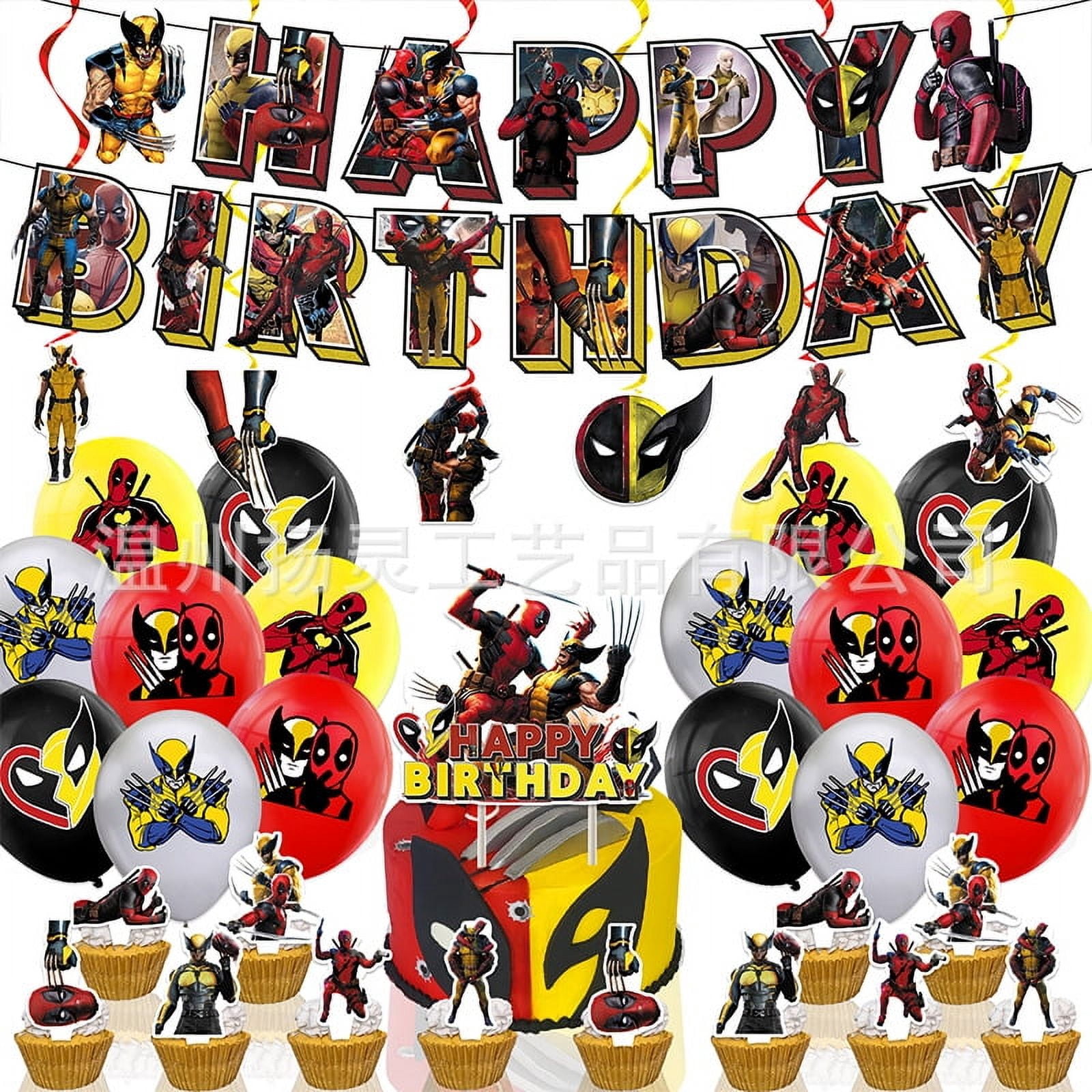 Dead-pool Birthday Party Decoration: This party supplies set includes ...