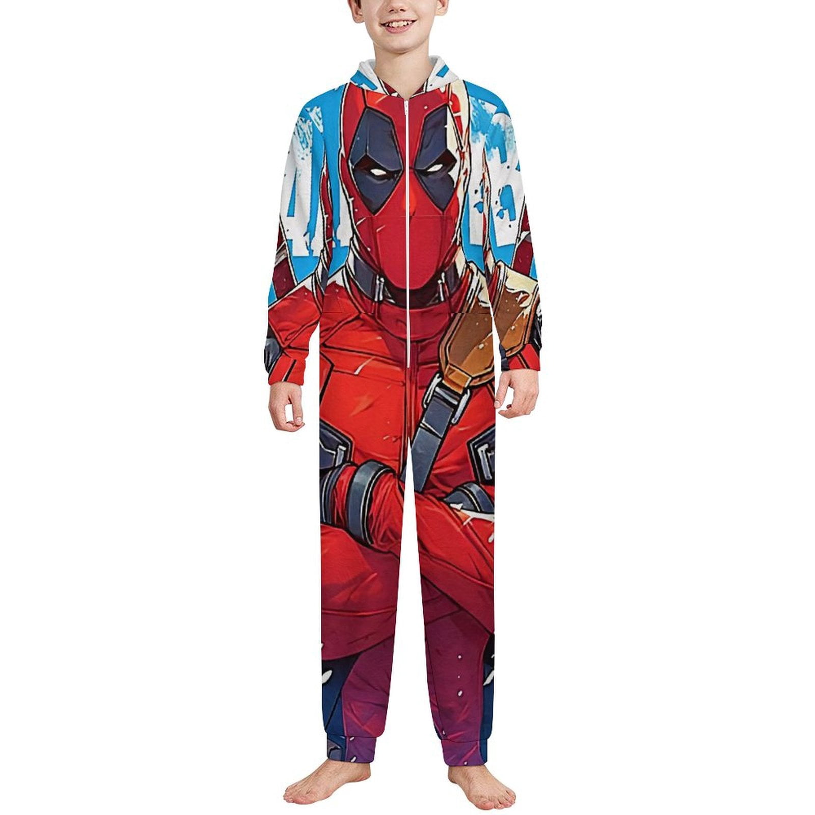 Dead-pool Wolv-erine Pajamas Girls Boys Flannel Onesie Animal One-Piece ...