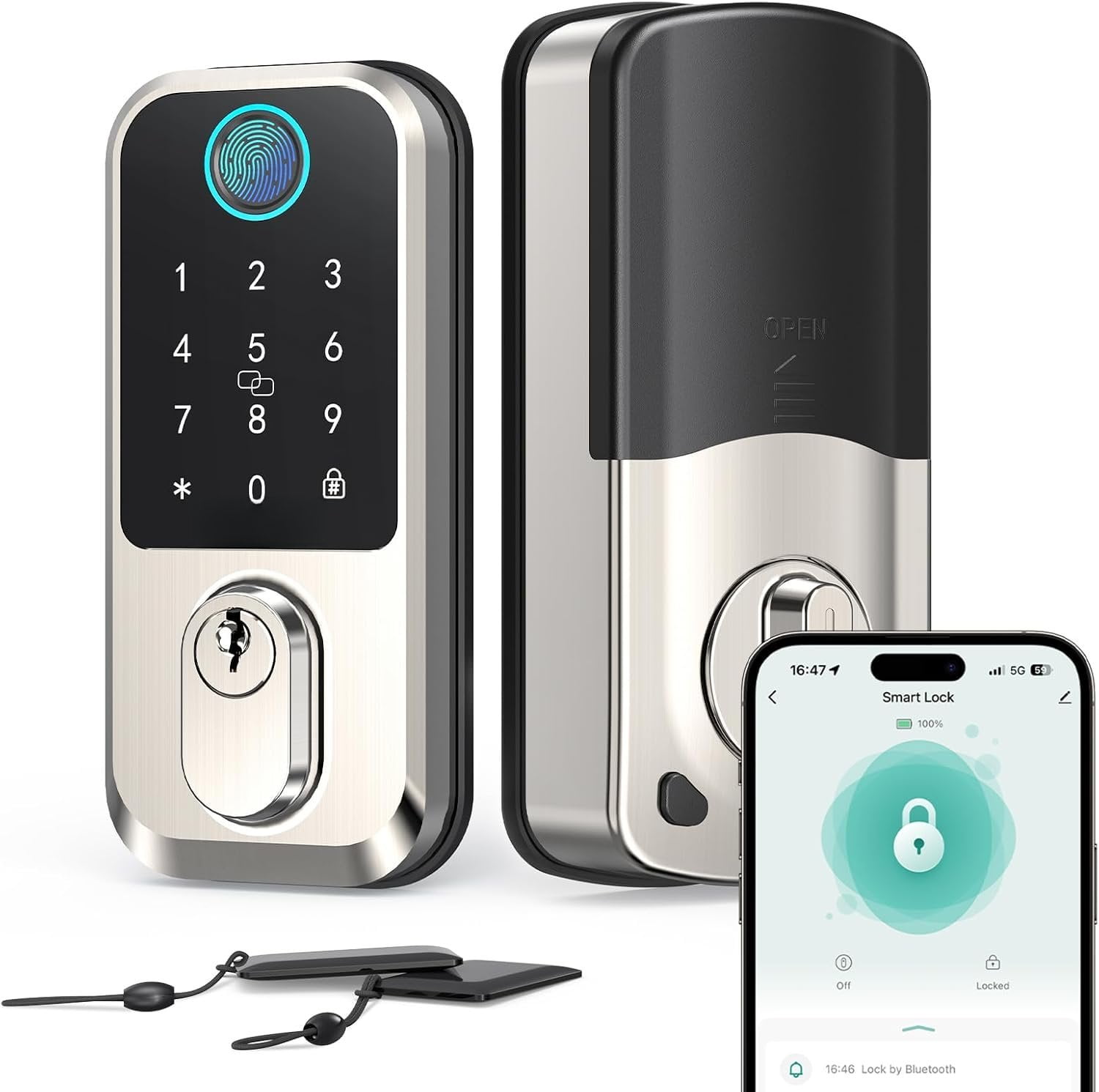 Deadbolt Keyless Entry: 9-in-1 Lock for Front Door, Deadbolt Lock ...