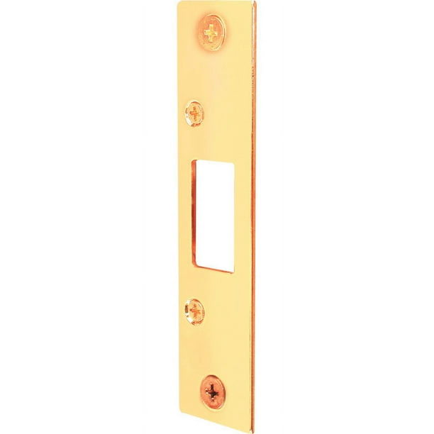 Deadbolt Strike, 4-7/8 in., Brass Plated - Walmart Business Supplies