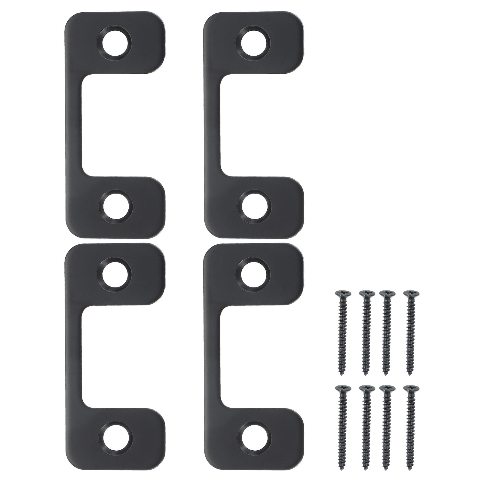 Deadbolt Strike Plate, Adjustable Door Strike Plate with Screws Black ...