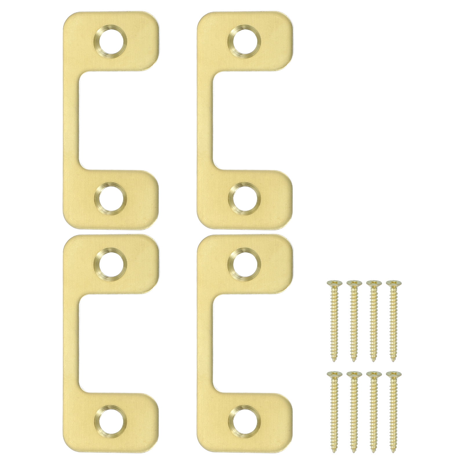 Deadbolt Strike Plate, Adjustable Door Strike Plate with Screws Gold ...
