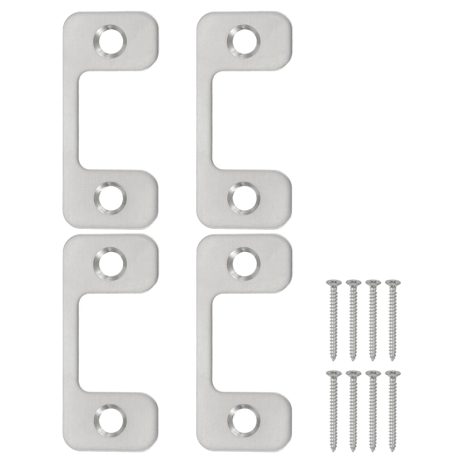 Deadbolt Strike Plate, Adjustable Door Strike Plate with Screws Silver ...