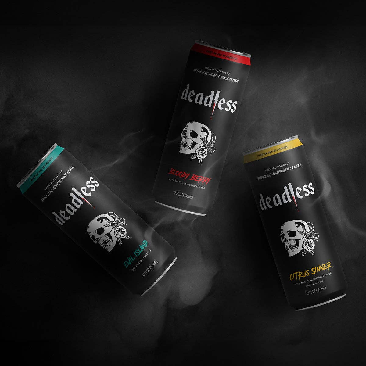 Deadless Sparkling Adaptogen + Nootropic Elixir (Evil Island) 12 fl oz ...