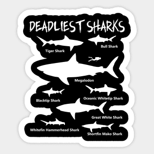 Deadliest Sharks Of All Time Sticker Phone Decal Water Bottle Stickers ...