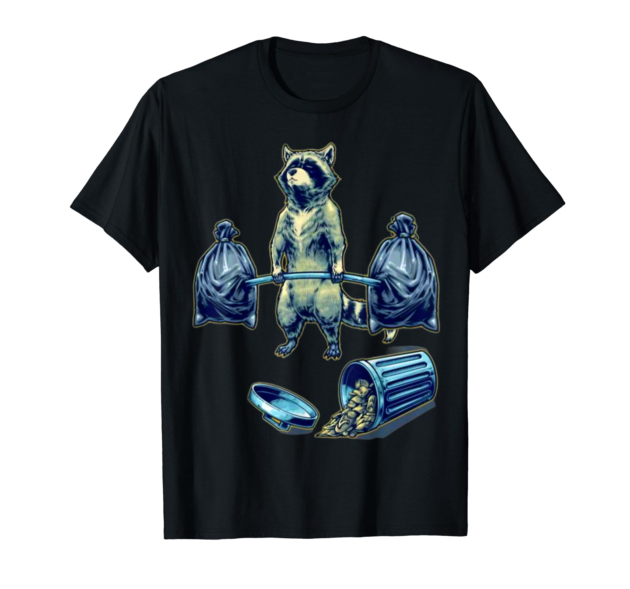 Deadlifting Raccoon Weightlifting Bodybuilding Fitness Gym Cotton T ...