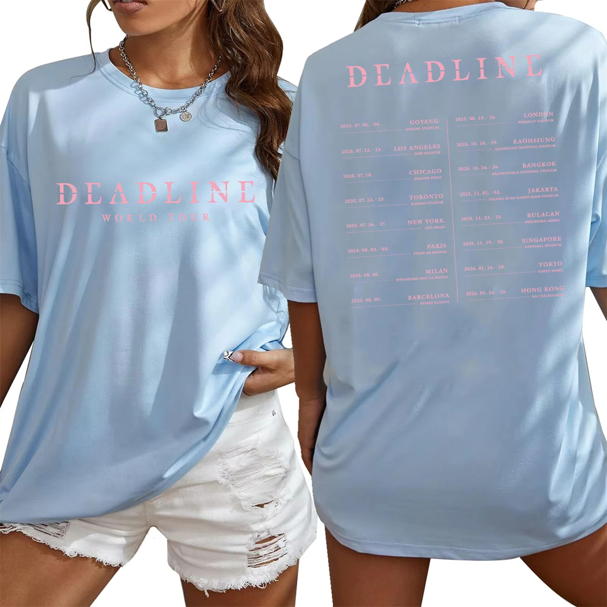 Deadline World Tour 2025 Korean Girls' Band T-shirt Fashion Graphic ...