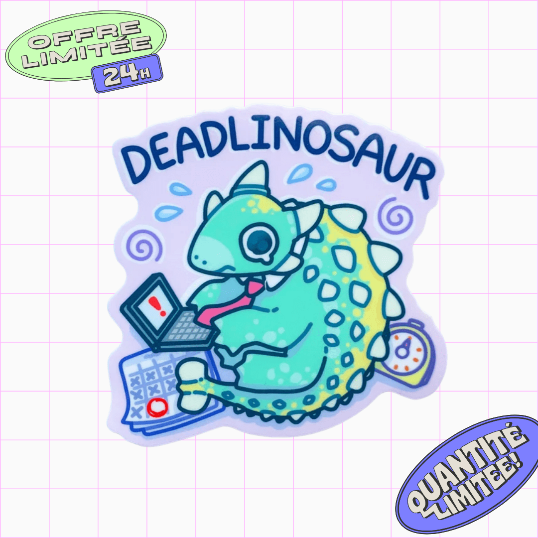 Deadlinosaur Sticker | Business Deadlines Office Humor Dinosaur Design | Sticker for Laptop ...