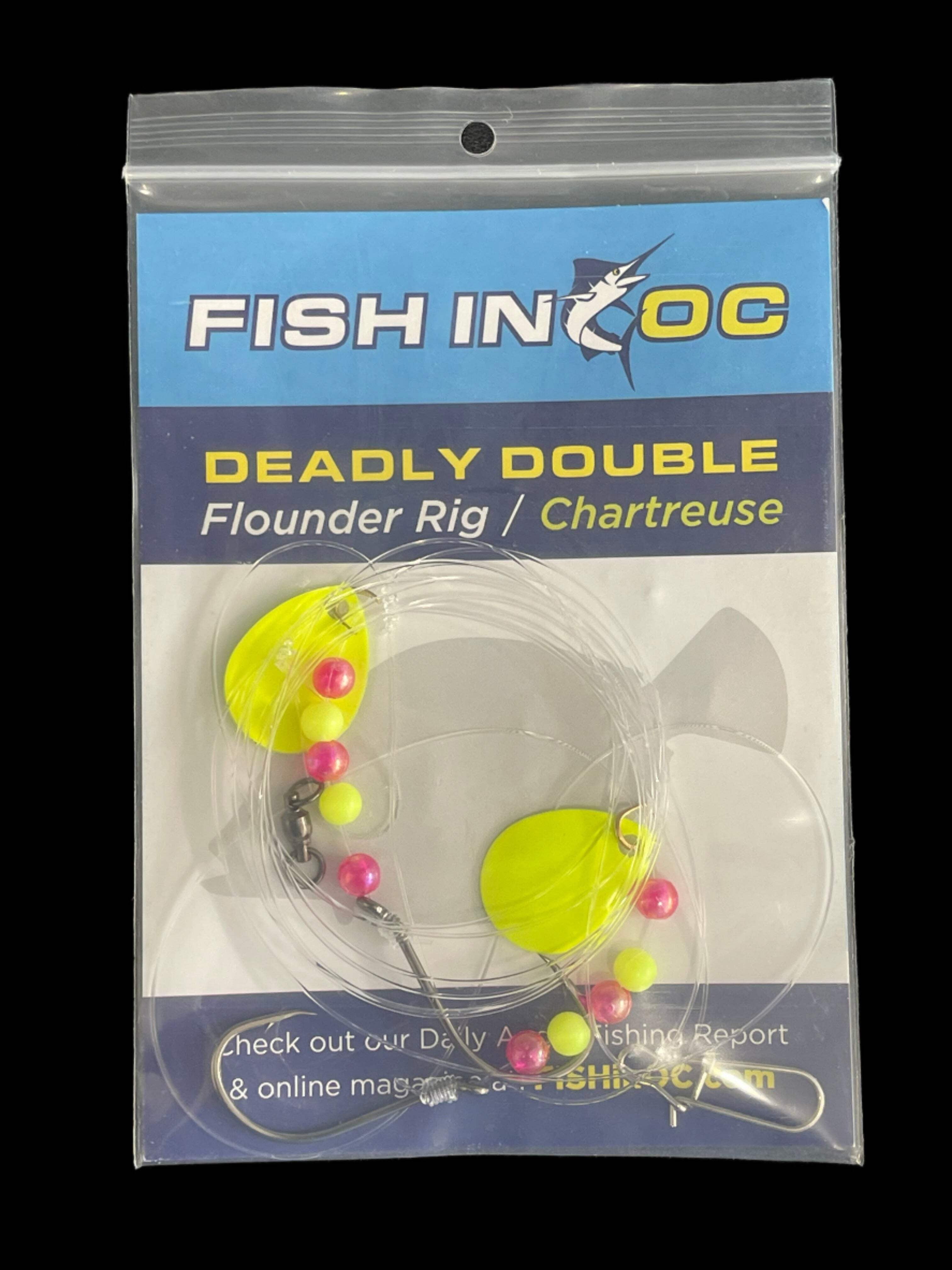 Deadly Double Chartreuse Spinner Fishing Bait with 40# Monofilament and ...