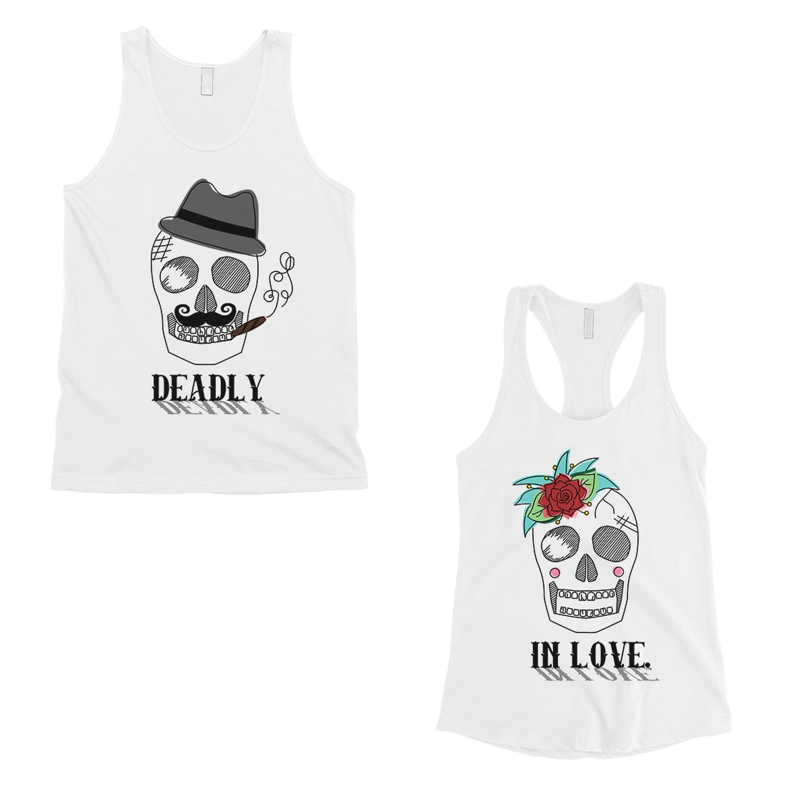 Deadly In Love Matching Couple Tank Tops White - Walmart.com