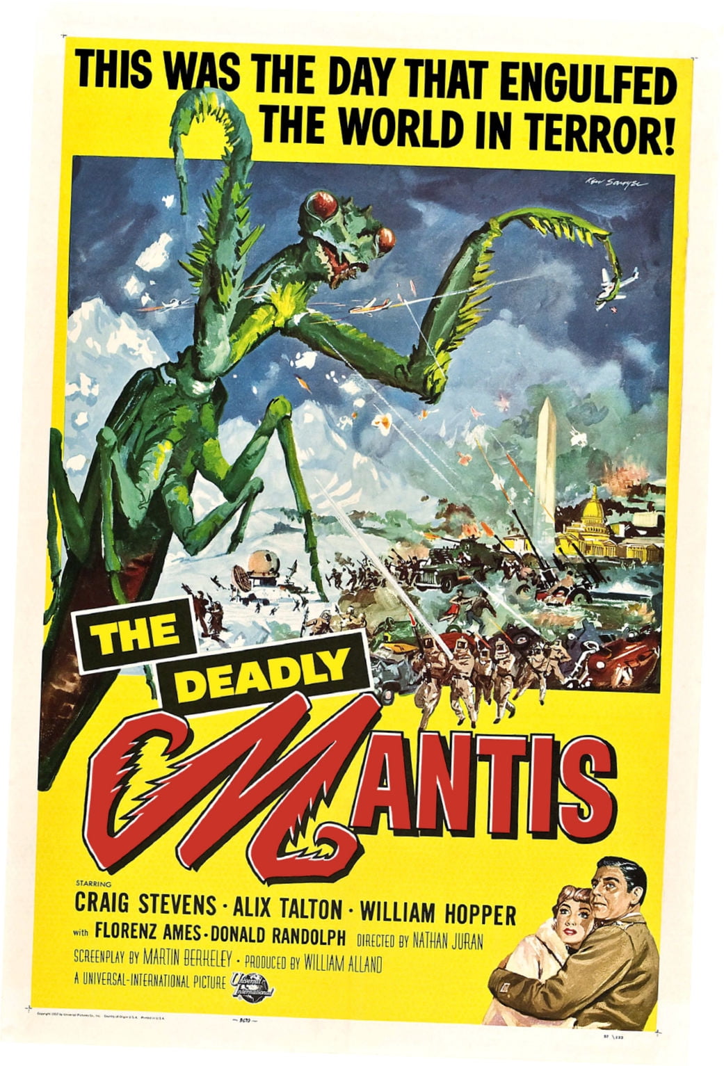 Deadly Mantis Movie poster 12x16 Print on Metal Sign 12in x 16in Square ...