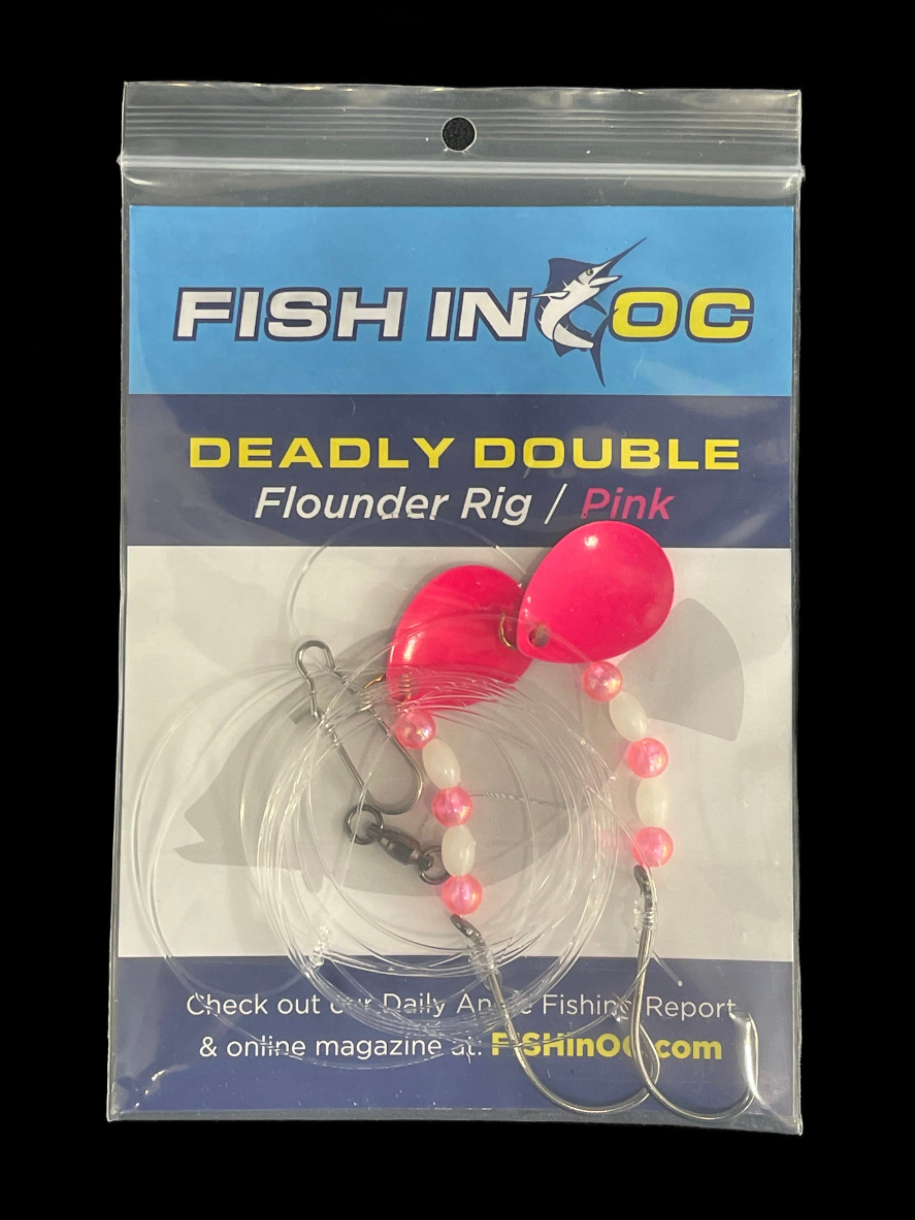 Deadly Double Flounder Rig Spinner Fishing Bait with 40# Monofilament ...