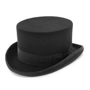 100% Wool Felt Top Hats Victorian Style Mad Hatter 6" Tall Gentlemen ...