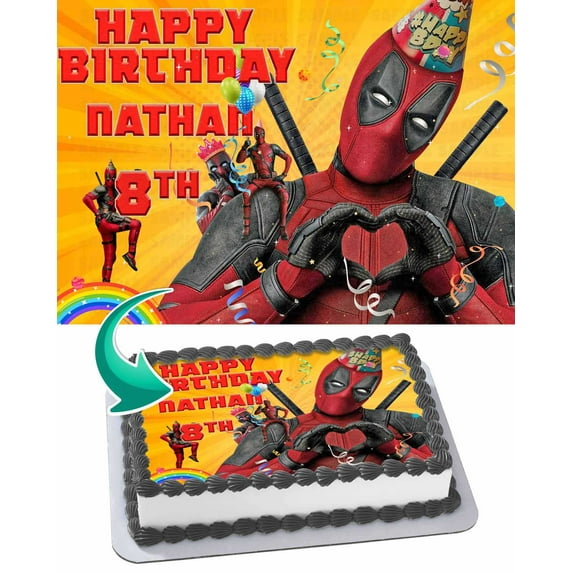 Deadpool 2021 Edible Image Cake Topper Personalized Birthday Sheet ...