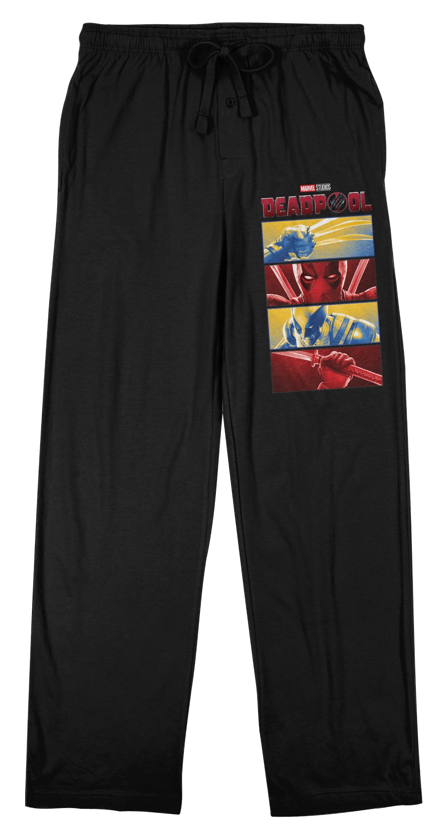 Deadpool 3 Deadpool And Wolverine Scenes Men's Black Sleep Pajama Pants ...