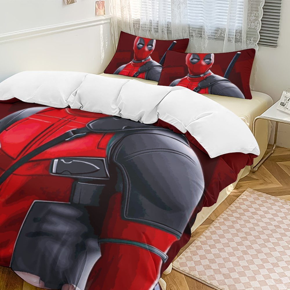 Deadpool 3-Piece Bedding Set Warm And Comfortable Soft Duvet Cover Bed ...