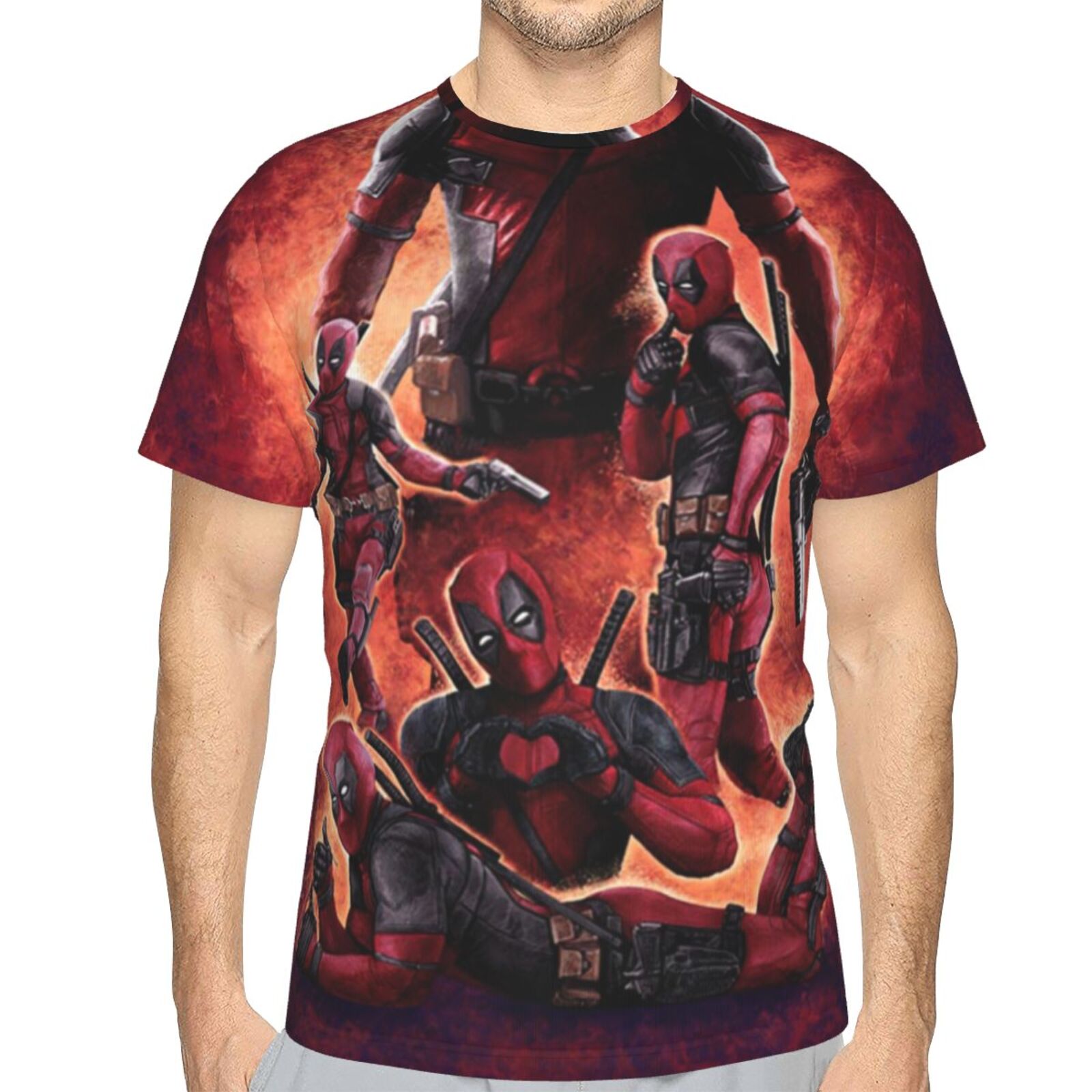 Deadpool 3d Graphic Print Shirts Casual Short Sleeve Tee Shirts Top For Mens - Walmart.com