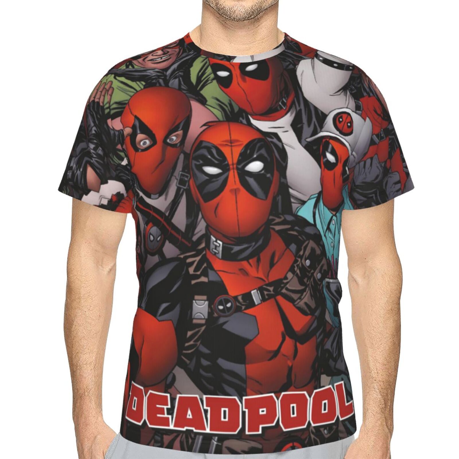 Deadpool 3d Graphic Print Shirts Casual Short Sleeve Tee Shirts Top For ...