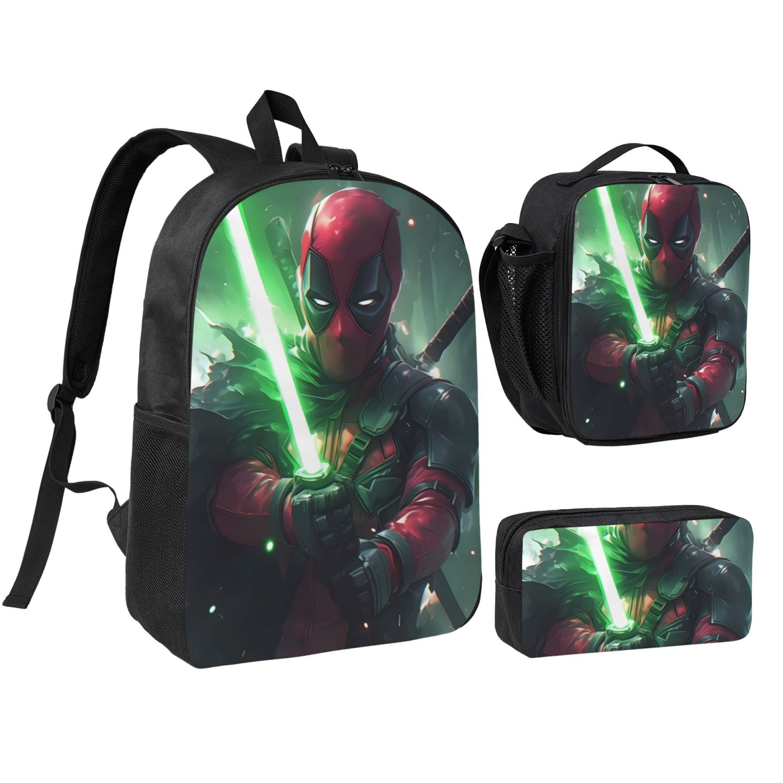 Deadpool 6 School Backpack with Lunch Box and Pencil Cas Backpack Set ...