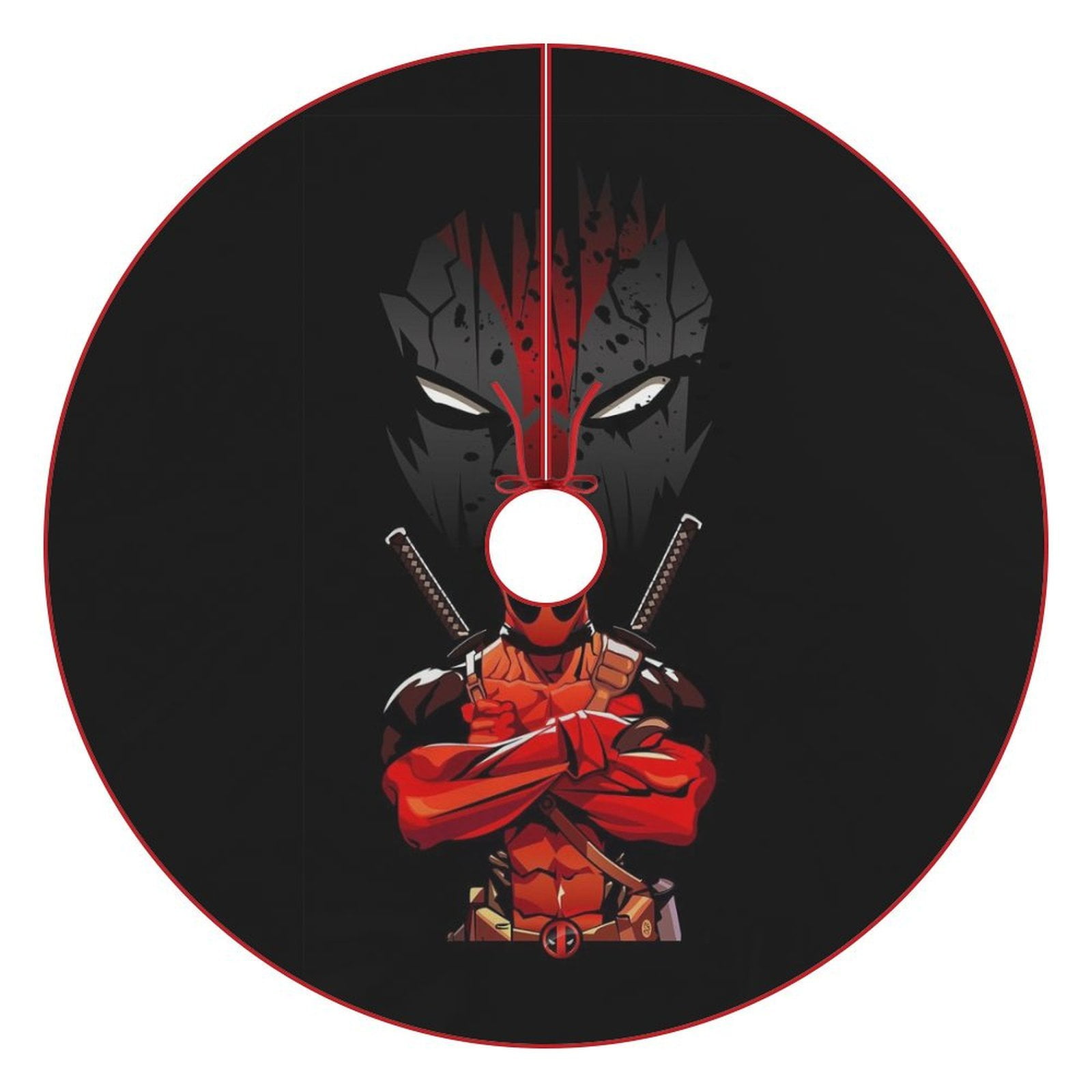 Deadpool 61 Large Merry Christmas Tree Skirt, Funny Soft Trimmed Tree ...