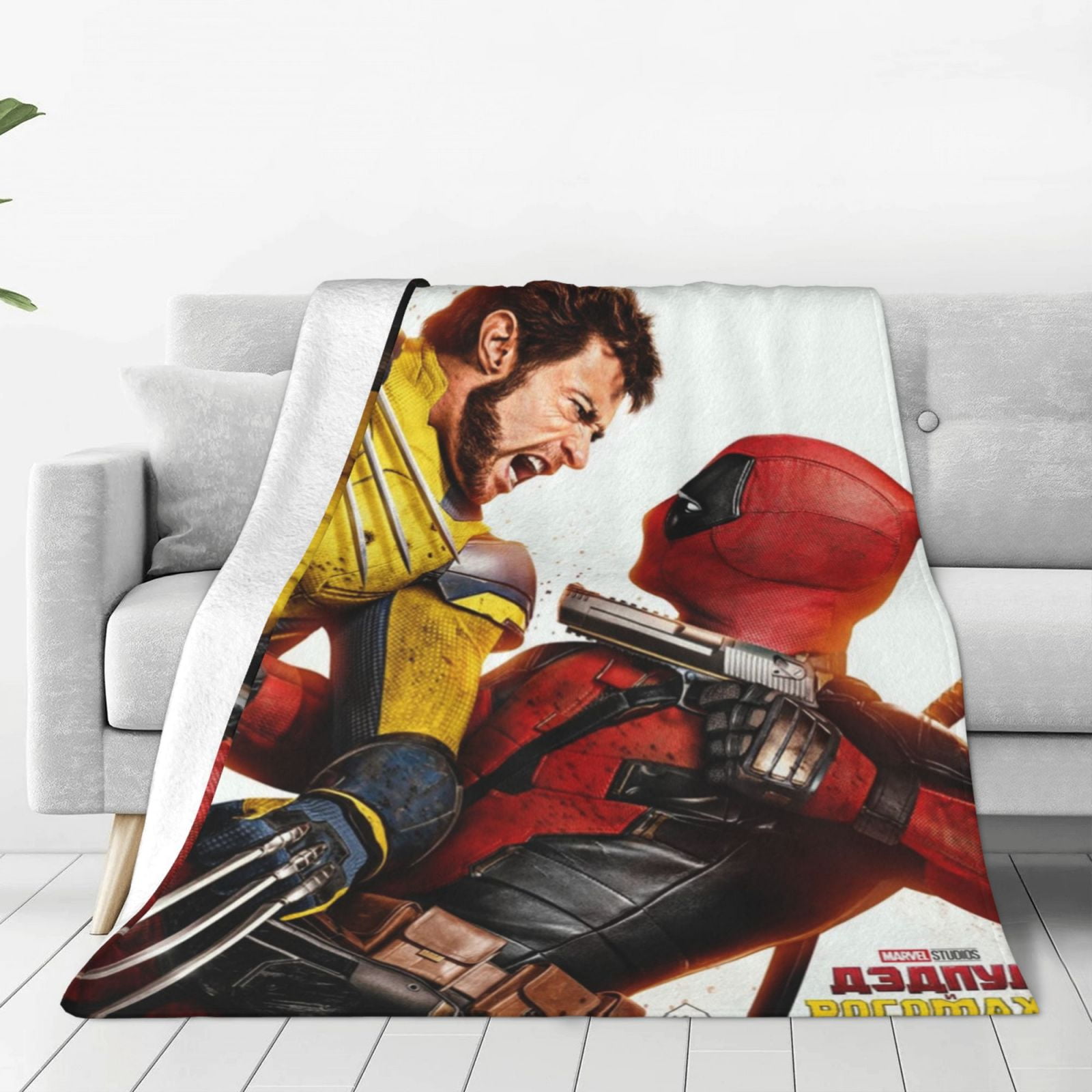 Deadpool And Wolverine (6) Throws Blanket Soft Flannel Warm Bed ...