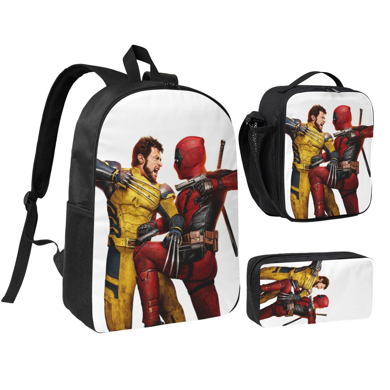 Deadpool And Wolverine Backpack Set 3-Piece , bag with lunch bag & case ...