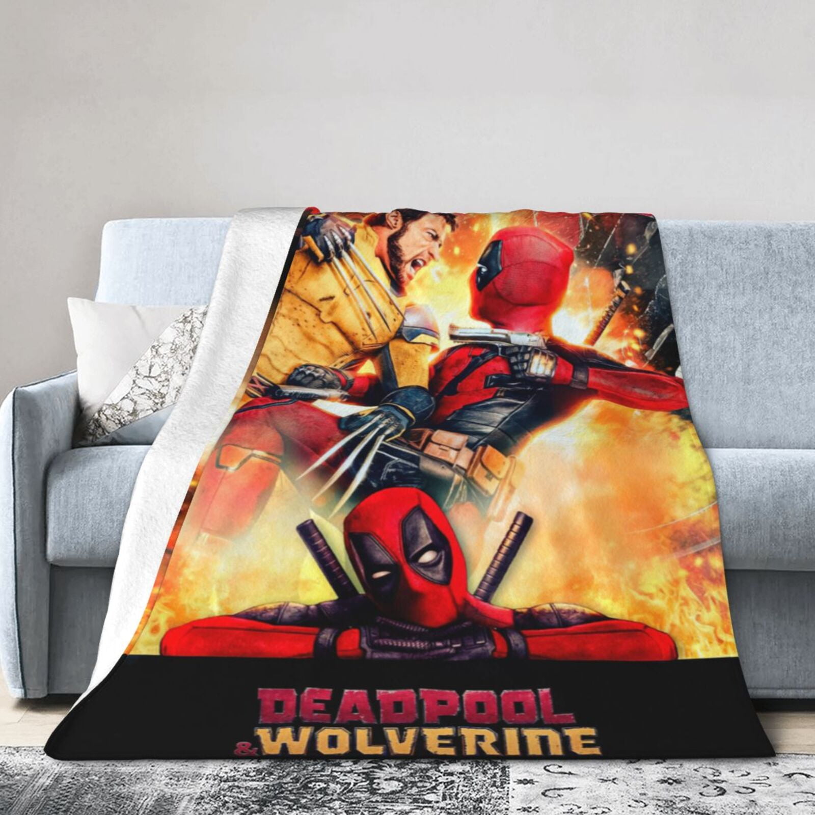 Deadpool And Wolverine Bed Blanket Soft Lightweight air conditioning ...