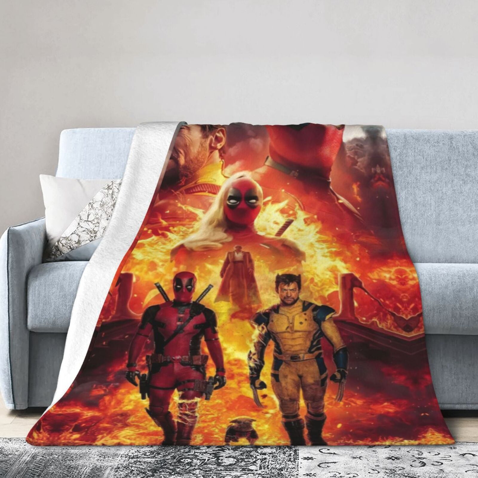 Deadpool And Wolverine Bed Blanket Soft Lightweight air conditioning ...
