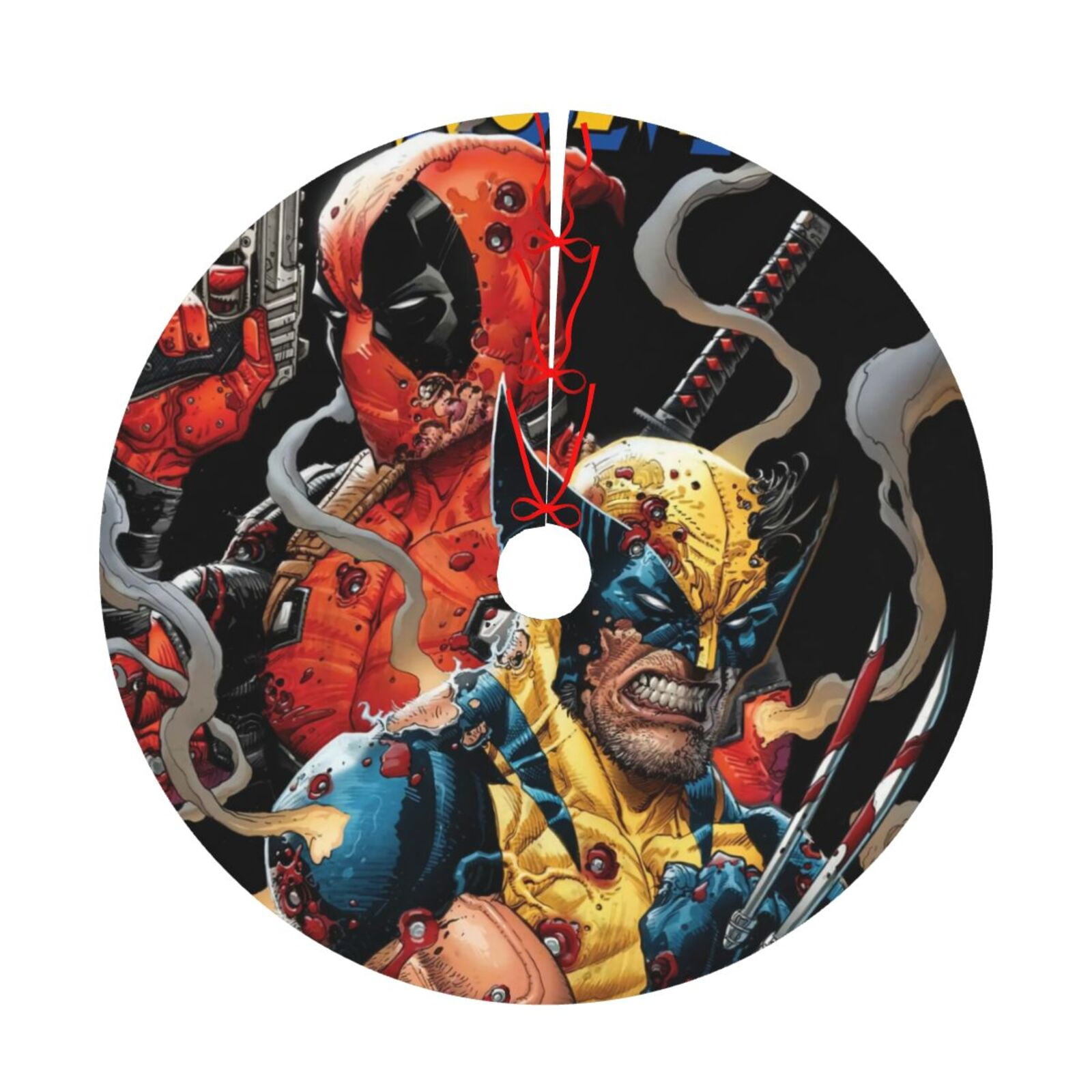 Deadpool And Wolverine Christmas Tree Skirt 30 Inch Xmas Tree Skirts ...