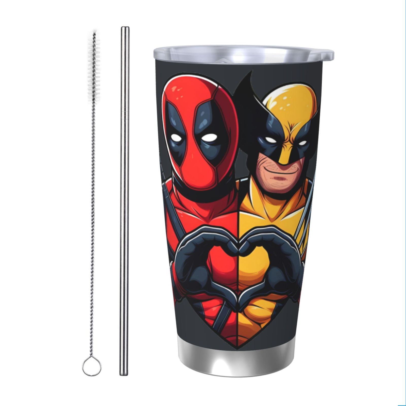 Deadpool And Wolverine Coffee Mug with Lid, 20 oz – Cupholder Friendly ...